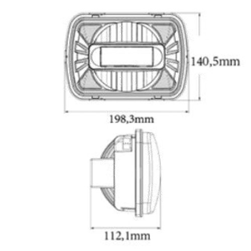 SABRE - 5x7 Inch LED Headlight. 90W L3000lm H6000lm. Powerful with ...